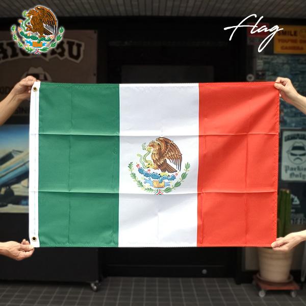 お店やお部屋のインテリアとしてお楽しみいただけるメキシコフラッグが新入荷。■サイズ　縦:約61cm　横:約92cm※この商品は輸入品です。多少の小傷や目立たない汚れ・糸のほつれ・サイズの多少の誤差などある場合がございます。予めご了承ください...