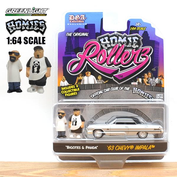 Greenlight×DGA HOMIES1:64スケール 1963 シェビー インパラがついに入荷しました！1:64でコレクターに嬉しいパッケージ入りなのでそのまま飾ってもＯＫ！■サイズ　1:64スケール 全長：約8.2cm■カラー　シル...
