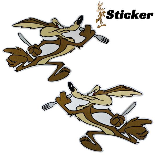 ワイリーコヨーテのビニールステッカーです。車やバイク、携帯やパソコンなどお好きなところにどうぞ♪大きめのサイズなのでキズを隠すのにもピッタリ！右向き/左向きの2種類ございます。お好みに合わせてご購入ください。■ステッカーサイズ縦：約8.2c...