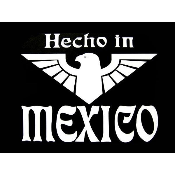 HECHO EN MEXICO(メイドインメキシコ)をパロディしたステッカーです。車やバイク、家電製品にも貼れるカッティングステッカーです。粘着力が強く、雨やひざしにも強い素材でできてるので安心！ステッカーがはじめての方でも簡単に貼り付け可...