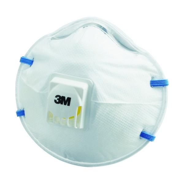 3M　使い捨て式防じんマスク　(10枚入り)品番：8805　DS2呼吸が楽で経済性と快適性をプラスしています。排気弁付きで呼吸が落なカップ型使い捨てマスクです。のれん型排気弁で呼気の熱や湿気を排出します。ノーズクリップで鼻の周りからの漏れ込...