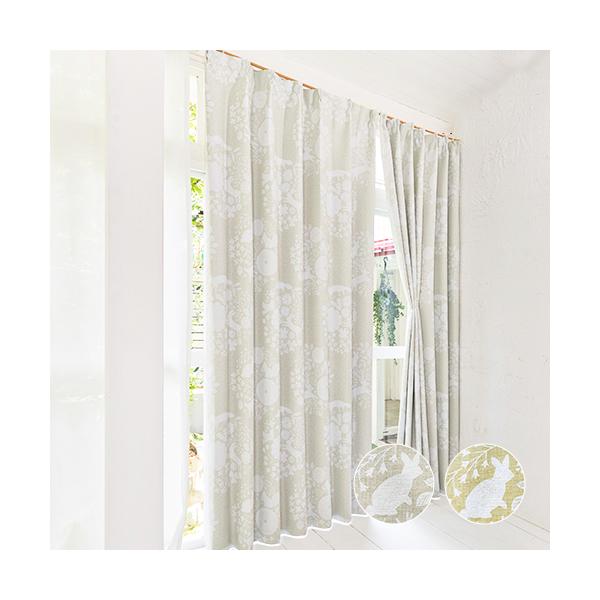 お花でできた大きなサークルの中に動物たちが隠れた、まるで春の森へ遊びに来たかのような遮光カーテンです。お部屋の中にいながら豊かな自然を感じられて、子供部屋や北欧インテリアにもぴったりです。簡単に洗濯機で洗えるから、いつも清潔なカーテンを保て...