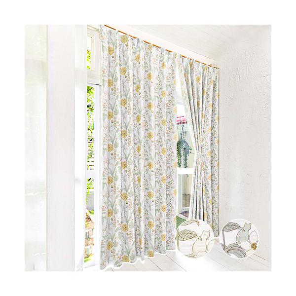 手描き調のボタニカル柄の中に猫たちが隠れた、ナチュラルで可愛いプリントの遮光カーテンです。柄の中にさりげなく猫が溶け込んでいて、どんなお部屋にも合わせやすいデザインです。簡単に洗濯機で洗えるから、いつも清潔なカーテンを保てます。（※お洗濯の...