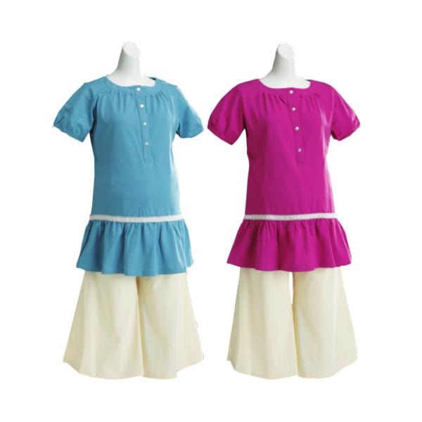 15時までのご注文で当日佐川急便で出荷致します。土・日・祝日も14時までのご注文で当日出荷致します。産前から産後まで使える半袖のハウスウエアです。ウエスト調節機能付き。授乳口付き。カラー：ピンク/ブルーの2色素材：チュニック　綿100％　パ...