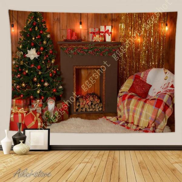 壁掛け クリスマスツリー タペストリー クリスマス 飾り 布ポスター 洗える 北欧 取り付け簡単 おしゃれ 吊り布 カーテン 店舗用 家庭用 オフィス インテリア【商品仕様】材質：ポリエステル寸法：95*73、150*100、150*130...