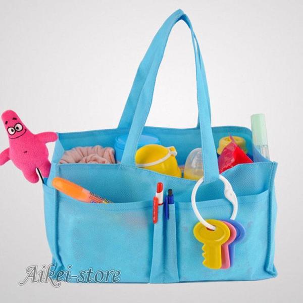 ■品名:マザーバッグ■素材（外側）:ポリエステル■素材（内側）:ポリエステル■サイズ(約):横34cm、縦20cm、マチ13cm■重さ(約):20g■ポケット 内側：小物用オープン式x7　　　　　　外側：小物用オープン式x4■収納:ティッシ...