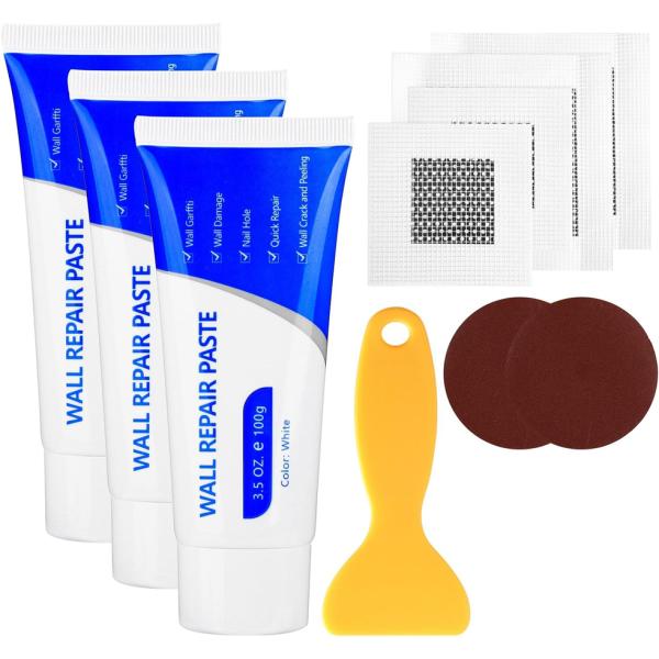 /パッケージ内容100g壁補修剤　*3サンドペーパー *2ヘラ　　　　　 *115*15cmの壁補修パッチ　*2(アルミ板のサイズ：10*10cm)10*10cmの壁補修パッチ　*2(アルミ板のサイズ：5*5cm)/安全＆高品質改良された壁...