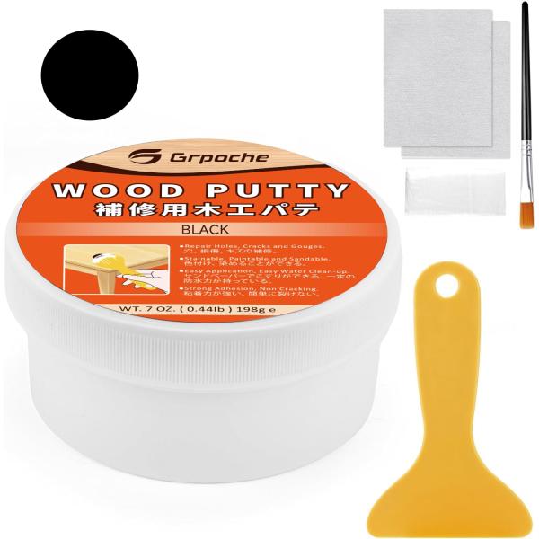 /良質の材料無毒天然成分から作られて、良質のレシピを采用し、健康へのダメージを心配することはありません。/パッケージ内容木工パテ（200g）*1スクレーパー　　 *1サンドペーパー　 *1亀裂や損傷を修復し、落書きや汚れを覆い、穴を埋めます...