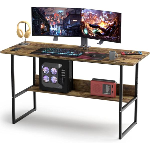 /商品詳細サイズ　幅150*奥行60*高さ75cm天　板　メラミン化粧板（中身 パーティクルボード）フレーム　スチール（粉体塗装）総耐荷重天　板　　50kg収納棚　　15kg/超ワイドデザインでゲームと仕事両立パソコン操作に十分な広さ、モニ...