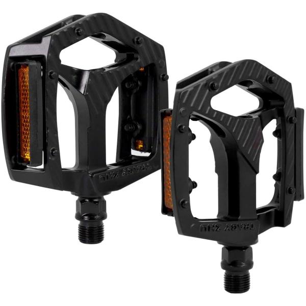 /幅広い対応 軸サイズ　9/16インチ。街乗りやロードバイク、クロスバイクなど広く使える万能タイプのアルミ製のフラットペダル。/滑り止め効率的で滑りにくい：滑り止めの歯のデザインにより、足裏との摩擦が増し、グリップ時にペダルから滑り落ちるこ...