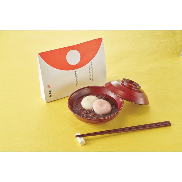 ●紅白餅入り出雲ぜんざい1食入り(ぜんざい140g、紅白餅40g(20g×2))×5●賞味期間：製造から120日●原産国：日本●箱サイズ：約18.5×34×6.5cm●箱重量：約1.2kg●化粧箱入名入れ 内祝い お返し 祝い返し 出産 出...