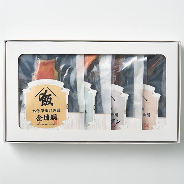 ●商品内容：金目鯛（金目鯛切身1切、だしつゆ10g、具材2g）・鮭（サケ切身1切、だしつゆ10g、具材2g）・厚切り牛タン（牛タン20ｇ、だしつゆ10g、具材2g）・鰻（うなぎ15ｇ、だしつゆ10g、具材2g）×各1袋●賞味期間：常温180...