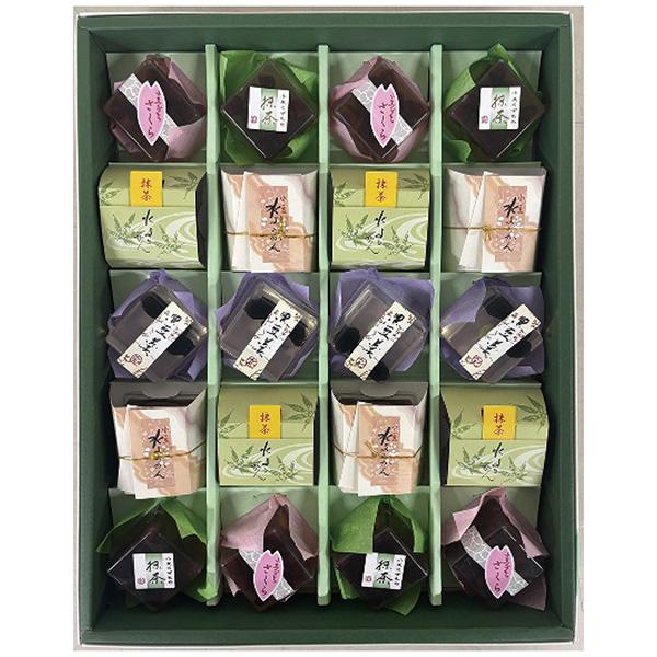■現/水ようかん(小豆・抹茶)・小豆くず餅(さくら・抹茶)・黒豆羹各4個 ■賞味期間/製造日より常温約180日■箱/29×36×5cm・80サイズ・1400g水ようかん、くず餅、黒豆羹などの多彩な和の涼菓の詰め合わせです。