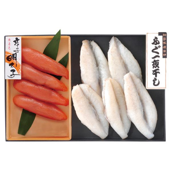 出荷日：6月11日から8月7日●セット内容：ふぐ一夜干し300g、無着色辛子明太子150g●賞味期間：冷凍60日●冷凍便●北海道送料必要