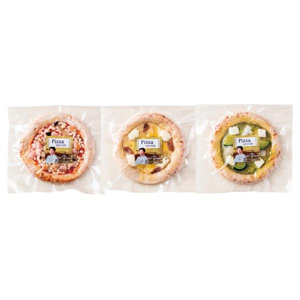 出荷日：6月11日から8月7日●セット内容：スモークチキンときのこのトマトピザ115g×1、ローストイカとイタリア産グリルズッキーニのジェノベーゼピザ105g×1、シチリア産アンチョビとガーリックのピザ86g×1●賞味期間：冷凍240日●冷...