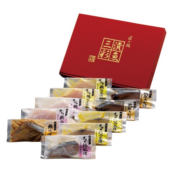 出荷日：6月11日から8月7日●セット内容：カジキ粕漬け55g×2、カジキ西京漬け55g×2、カマスサワラ粕漬け60g×1、カマスサワラ西京漬け60g×2、キハダ鮪みりん醤油漬け60g×2、キハダ鮪味噌漬け60g×1●賞味期間：冷凍60日●...