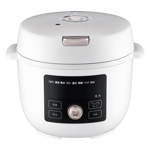 ●商品サイズ：27.4×28.1×22.6cm●容量：2.2L(満水容量)、1.2L(うま圧/高速容量)、1.4L(その他調理容量)●材質：本体：ポリプロピレン、内ふた：ステンレス、内なべ：アルミ★コードの長さ：1.1m　★消費電力：650...