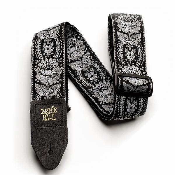 全国送料無料！ポストに投函・ERNIE BALL Classic Jacquard Guitar Strap/Bass Strap - Silver Orleans P04150 ジャカード織 ギターストラップ