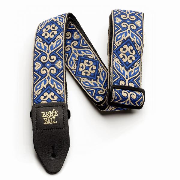 全国送料無料！ポストに投函・ERNIE BALL Classic Jacquard Guitar Strap - Tribal Blue P04165 ジャカード織 ギターストラップ