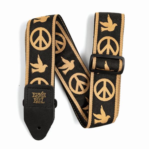 全国送料無料！ポストに投函・ERNIE BALL Classic Jacquard Guitar Strap/Bass Strap - Peace Love Dove P04613 ジャカード織 ギターストラップ