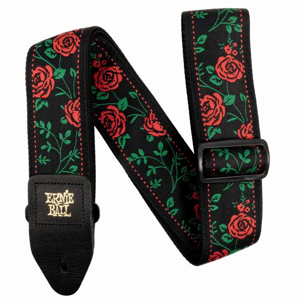 全国送料無料！ポストに投函・ERNIE BALL Classic Jacquard Guitar Strap/Bass Strap - Spanish Rose P05318 ジャカード織 ギターストラップ