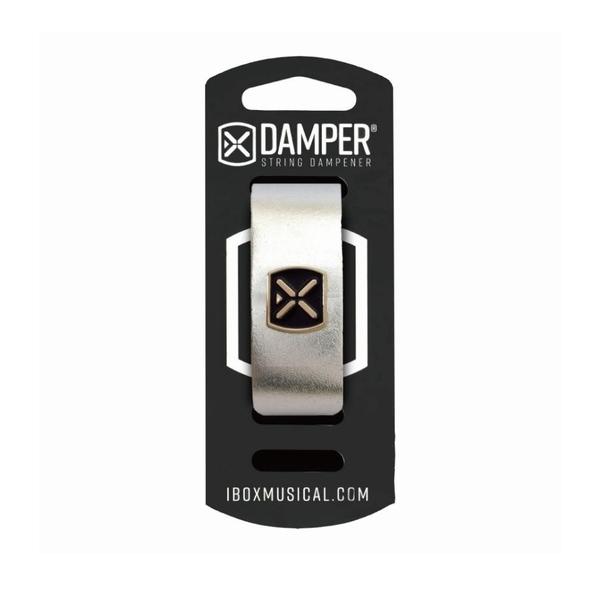 IBOX  DMSM01 レザー/METALLIC SILVER [SMALL-6弦エレキギター/アコースティックギター/4弦ベース/ウクレレ用] ストリングダンパー ミューター フレットラップ