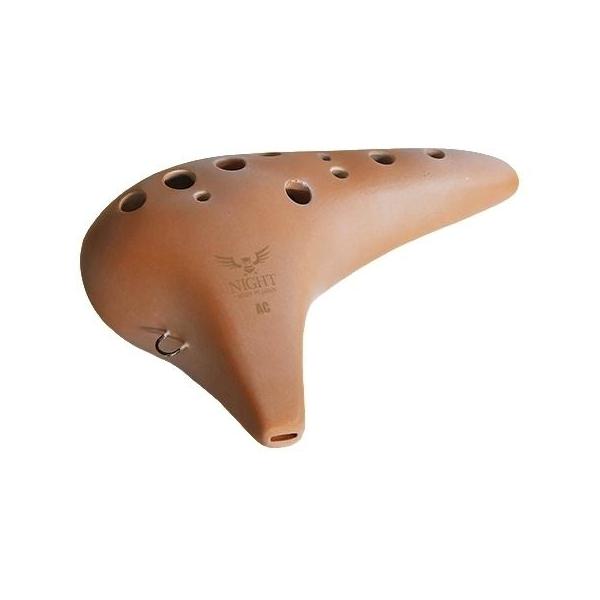 NIGHT OCARINA 調(shirabe) S-ACPB アルトC調 伽羅(ペールブラウン) ナイトオカリナ 陶器製