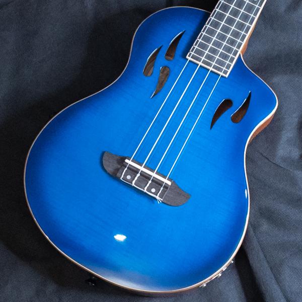 【愛曲楽器 国内独占販売モデル】ORTEGA RTPX-U Flamed Maple Top Gloss Blue Finish ピックアップ搭載 テナーウクレレ