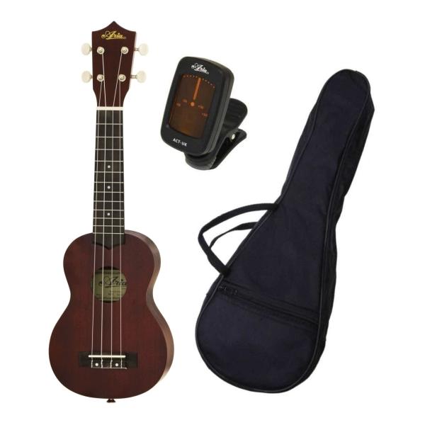 ※画像は撮影用商品のため、お届けの際の商品とは異なります。★セット内容★　ウクレレ本体:ARIA AU-1　ソフトケース:付属品　ウクレレ専用チューナー:ARIA ACT-UK　//　シンプルなデザインとつや消し塗装により、落ち着いた雰囲気...