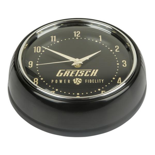 ※画像は撮影用商品のため、お届けの際の商品とは異なります。Gretsch(R)Power＆FidelityTMのグラフィックをあしらい、アイボリーの針とインデックス数字が特徴の壁掛け時計。光沢のあるブラックの筐体にガラス製のカバーを備えてい...