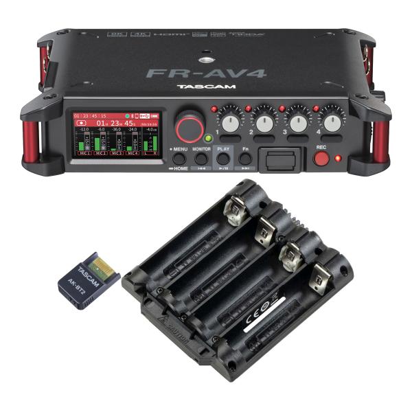 ★セット内容★　本体:TASCAM FR-AV4　Bluetoothアダプター:TASCAM AK-BT2　追加バッテリーホルダー:TASCAM BH-4AA　//　32ビットフロート録音・HDMI Sync対応4chフィールドレコーダー/...