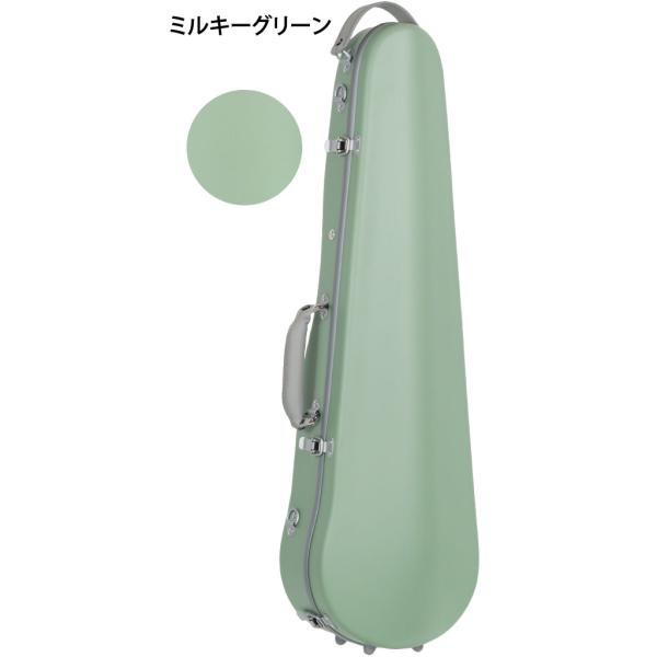 Carbon Mac CFV-2S S-MGR (ミルキーグリーン グレーライン)  バイオリン ケース カーボンマック スリム サテン仕上げ 4/4用 リュック可