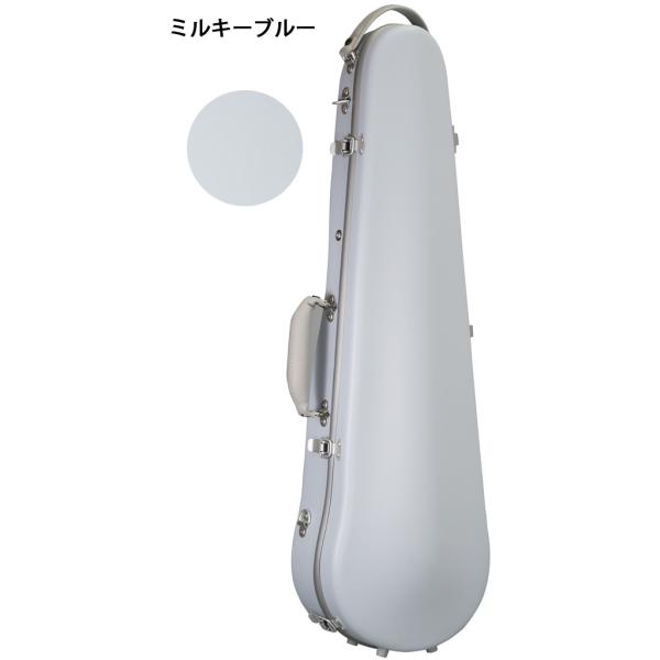Carbon Mac CFV-2S S-MBL (ミルキーブルー グレーライン) バイオリン ケース カーボンマック スリム サテン仕上げ 4/4用 リュックスタイル可