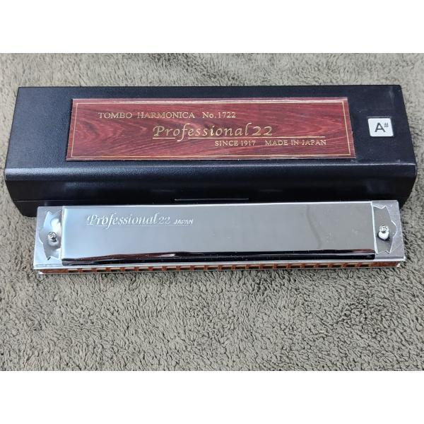 アウトレット特価 TOMBO No.1722 A# プロフェッショナル22 トンボ　複音ハーモニカ
