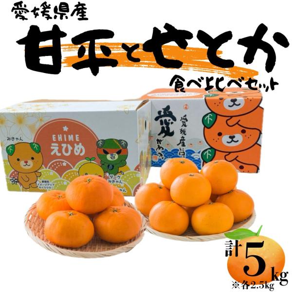 愛媛の旬の柑橘、シャキッとした食感と酸味と甘みのバランスで濃厚な味が楽しめる愛媛オリジナル柑橘「甘平」と、柑橘の大トロともいわれる果皮が薄くなめらかな味わいを楽しめる「せとか」の食べ比べセットとなります。ぜひ、旬を味わってみませんか？※当店...