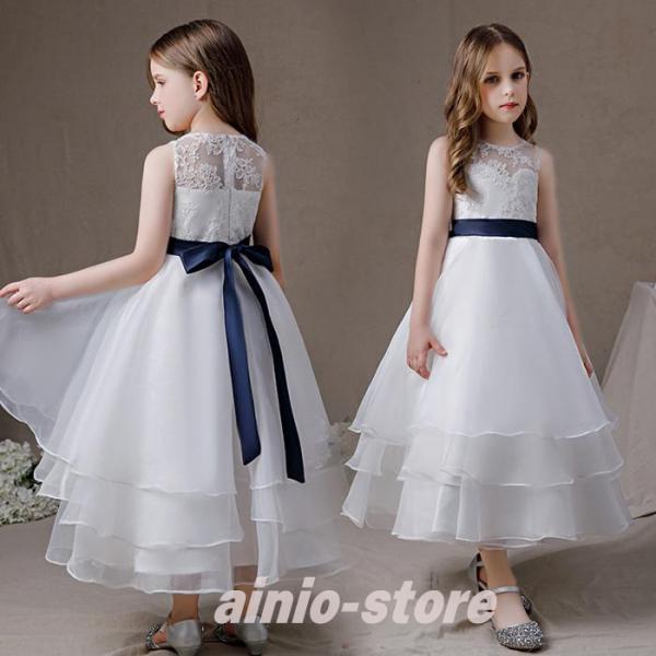 【品番】aini523参考サイズ(単位：CM ）カラー：写真通り素材：ポリエステル100％サイズ ：110 120 130 140 150 160CM セット内容 ：ドレス単品とっても華やかでとっても豪華なドレスです♪素敵なレースデザインに...