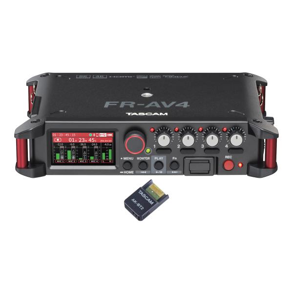★セット内容★　本体:TASCAM FR-AV4　Bluetoothアダプター:TASCAM AK-BT2　//　32ビットフロート録音・HDMI Sync対応4chフィールドレコーダー/ミキサー/タイムコードジェネレーター『FR-AV4』...