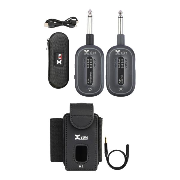 ★セット内容★　本体:Xvive XV-A24 #GY　専用トランスミッターホルダー:Xvive XV-H3　//　A24 Guitar Wireless Systemよりクリア、より安定。シン・ワイヤレス「A24」Xviveのギターワイヤ...