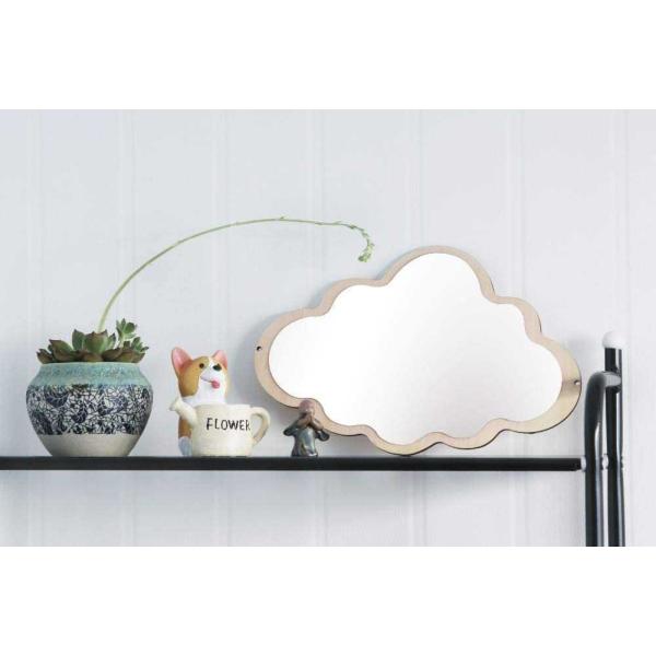 ミラー 鏡 大きいサイズ 木製 雲型 ウォールミラー 北欧 クラウド 壁掛けミラー インテリア ベビー部屋 化粧 ウォールステッカー タイルステッカー 姿見 個性的 雲 子供部屋 おしゃれ 鏡ミラー 両面テープ付き インテリア オシャレ 可...