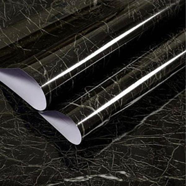 サイズ1ロール 約60cm×約2m素材 硬めのペーパーキッチン回りのアレンジに大人気の大理石柄シールでキッチンを簡単に大理石にイメージチェンジ出来る、注目度の高いDIYアイテムですブラックベースなので汚れが目立ちにくく、高級感のあるハイセン...