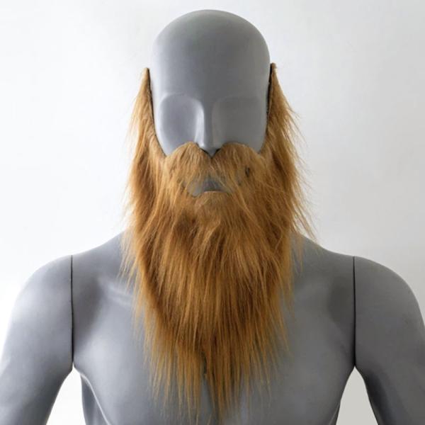 サイズ ヒゲの長さ 約28cm×横幅約24cm材質 ゴム、ナイロン＊後ろのゴムで付けます。伸縮性がありますのでサイズ調整が可能ですドワーフのような逞しいあご髭は本物と見間違えてしまうほどリアルに作られていて、かなりインパクト大。ドワーフや魔...