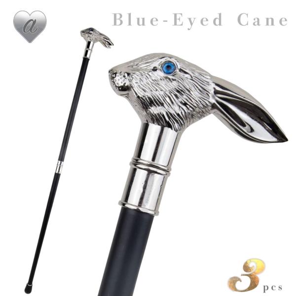 サイズ全長 約91cm　グリップ部分 最大幅約11cm軸直径 約2cm　※許容範囲誤差±1cmです重量 約550g素材 金属(軸)、樹脂(装飾部分)、ゴム(底部分)組み立て：3ピースの杖をネジで回してはめ込み、一本杖に組み立てます※※注意事...