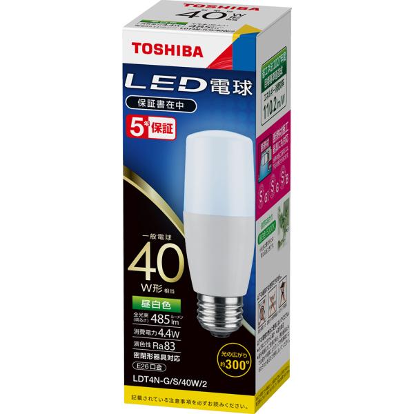 LDT4N-G/S/40V1(LDT4NGS40V1)の類似品です■品名  LED電球　T形　断熱材施工器具対応　全方向タイプ■ワットの区分  一般電球40W形相当■口金  E26■質量  50g■全光束  485 lm■色温度  5000...