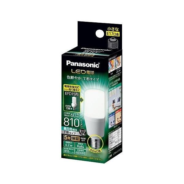 種別 T形タイプ 6.2W 光色 昼白色相当 口金 E17 周波数 50/60Hz共用 定格電圧 100V 定格入力電流 0.107A 全光束 (ランプ単体の明るさ) 小形電球60W形相当 810 lm 消費効率 130.6 lm/W 調光...