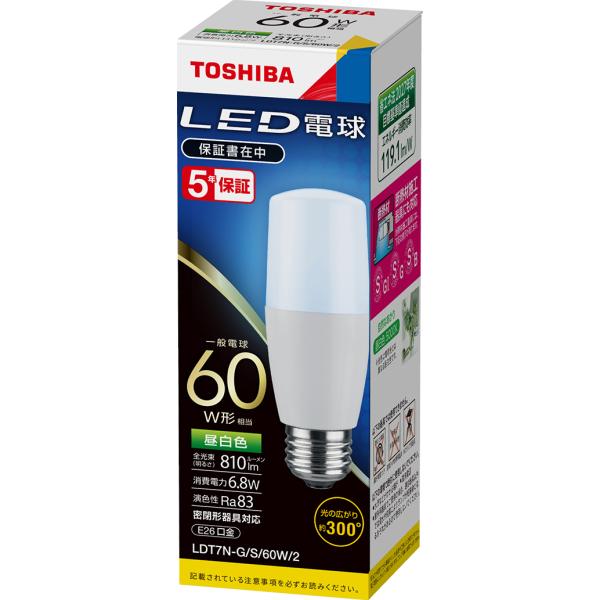 ldt7n-g/s/60v1(ldt7ngs60v1)の相当品です■品名  LED電球　T形　断熱材施工器具対応　全方向タイプ■ワットの区分  一般電球60W形相当■口金  E26■質量  52g■全光束  810 lm■色温度  5000...