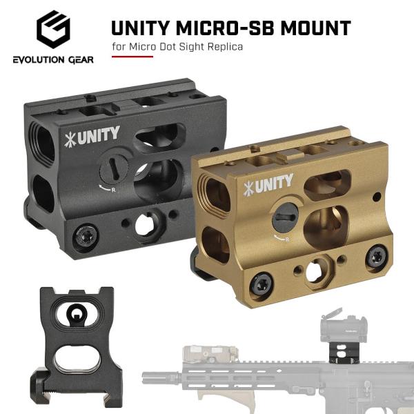 EvolutionGear製UNITYTACTICALFASTMICRO-SBMOUNTレプリカは、実物同様のFAST規格ハイマウントを再現し、マイクロドットサイトを従来より高い位置に設置できます。COMPM5s/M5b/DUTYRDS装着...