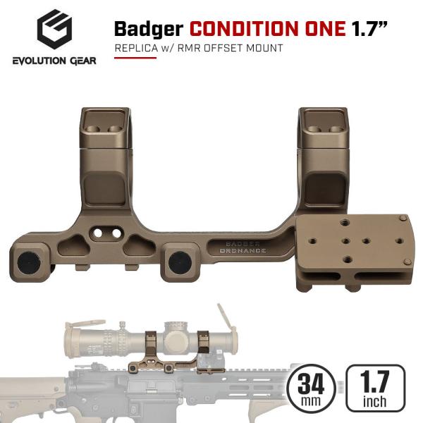 米軍特殊部隊採用実績のBadgerOrdnanceCOMMC.O.M.Mレプリカスコープマウントです。34mm径スコープ専用設計で、NightforceATACR1-8x24F1スコープレプリカ等に対応しています。1.7インチの高さは、1....