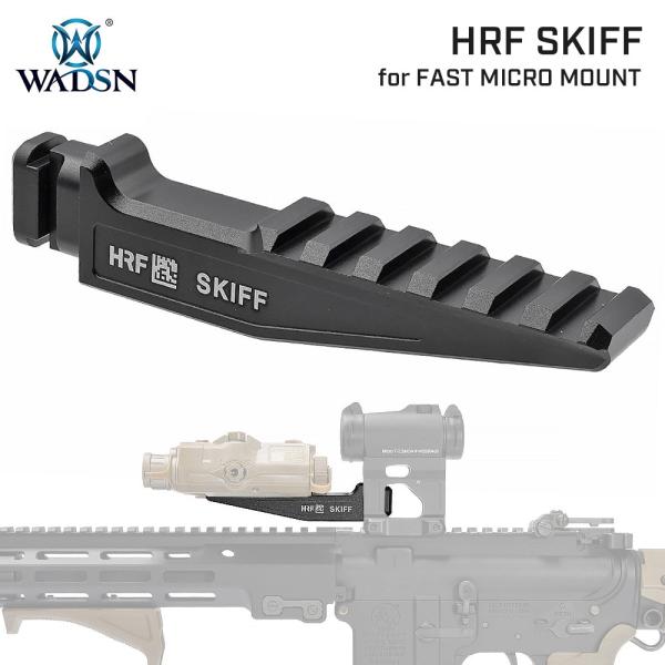 HRF SKIFFレーザーライザーレプリカは、UNITY FAST MICRO MOUNT（Micro-S含む）に直接エイミングデバイスを取り付け、ドットサイトと同時搭載できる画期的なマウントパーツです。ガスマスクやNVG装備時でも最速エイ...