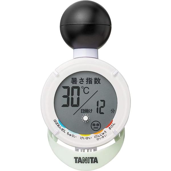 タニタ黒球式熱中症指数計TC-210●日焼けアラーム機能搭載。日焼けアラーム機能は、地域（緯度）と肌タイプなどを設定することで、黒球温度と乾球温度の差から紫外線量を予測し、日焼けが始まるまでの時間をカウントダウンする機能です。●暑さ指数（W...