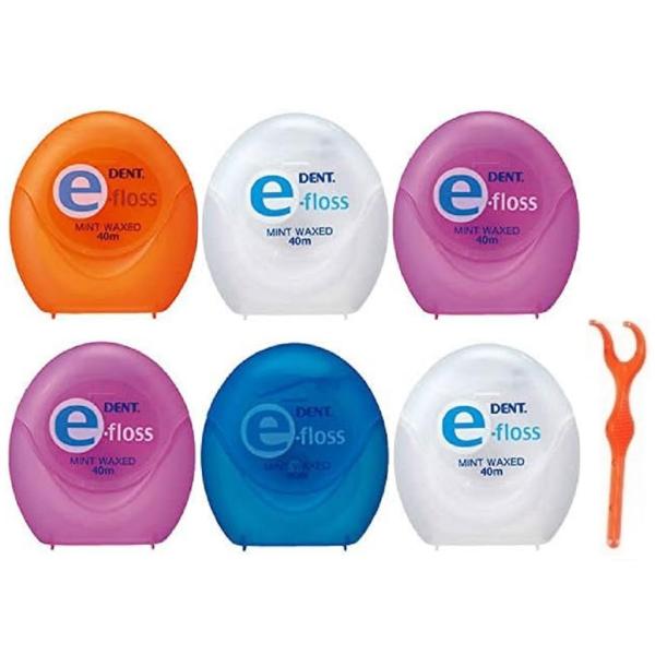 ●ライオン DENT . e-floss デントイーフロス 6個 【カラー指定なし】歯面に沿わせやすく、膨らんだ後は刷掃面積が広いために効率的にプラークを除去。唾液に触れると膨らみ、直径が約4倍のスポンジ状になるエキスパンディングフロス。唾...